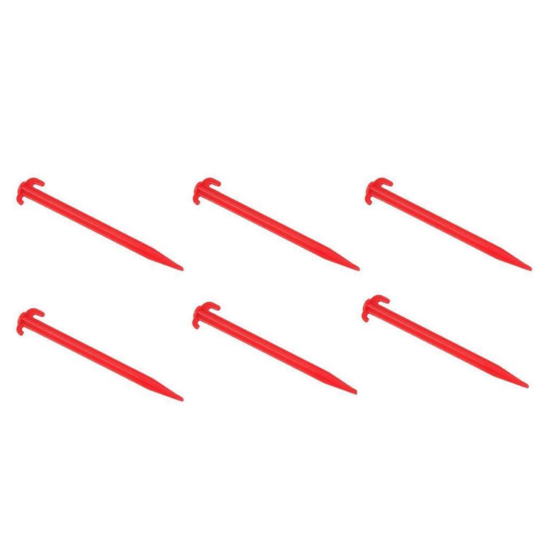Tent Peg Red Plastic 6-Pack | Buy at Campmarket